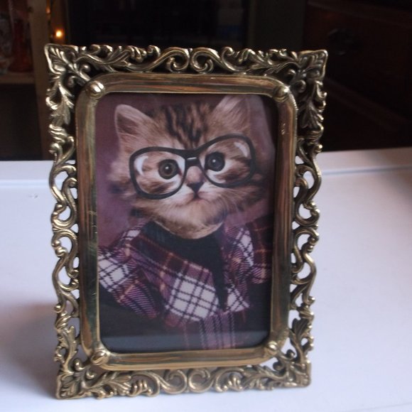 None | Accents | Vintage Old Heavy Metal Picture Frame | Poshmark